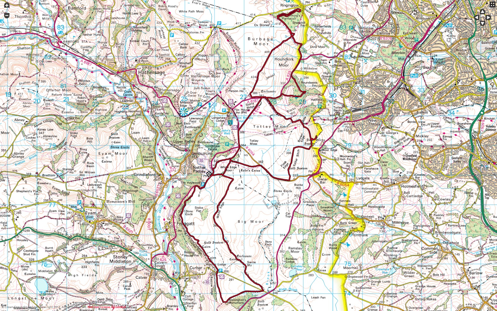 Two Moors Way Route Map