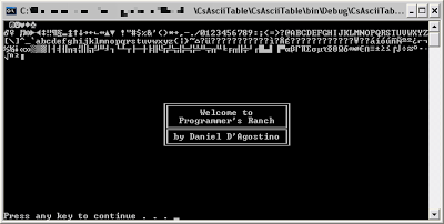 Programmer's Ranch: The ASCII Table (C#)