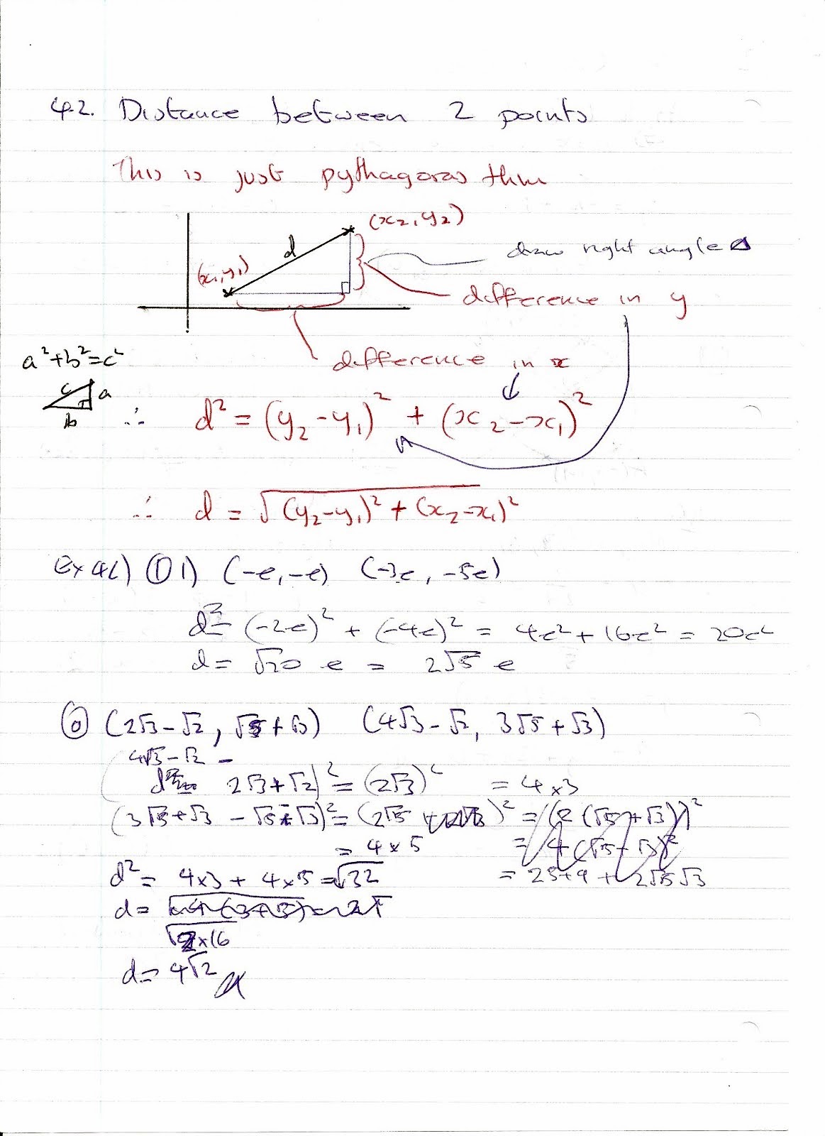 A Level Maths Notes: EDEXCEL C2.4 Coordinate Geometry