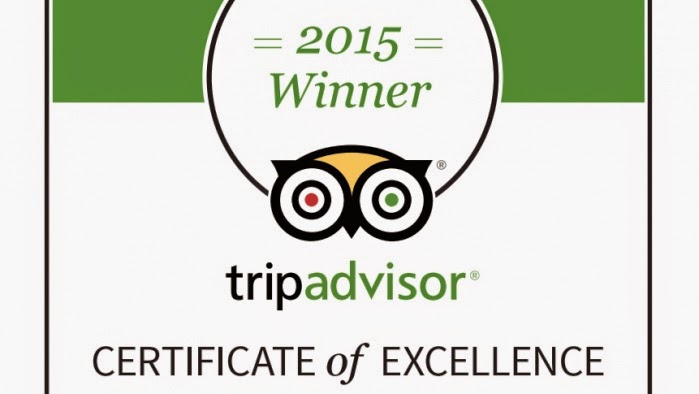 The Trophy Room Awarded TripAdvisor 2015 Certificate of Excellence