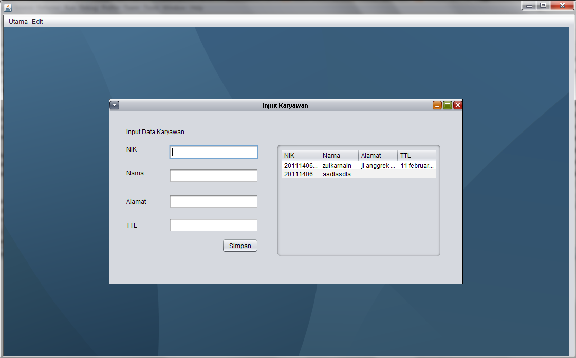 Java Netbeans : input data ke tabel mysql - Izoels Notes