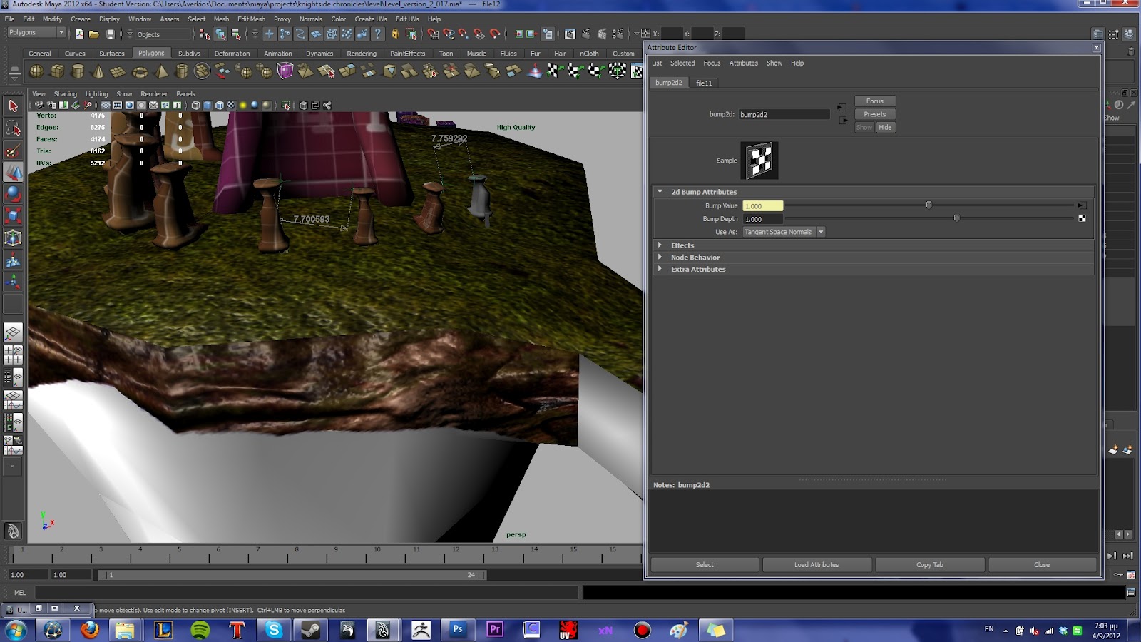 The Knightside Chronicles Blog: texturing the game level!