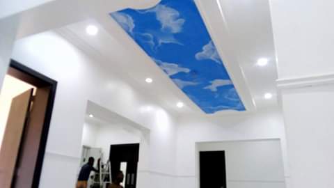 INTERIOR DESIGNS (COLORFUL SKY CEILING DESIGN)