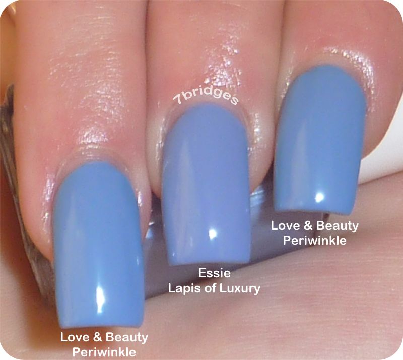 for the Love of Color: Love & Beauty Periwinkle VS Essie Lapis of Luxury