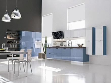decora y disena: 12 Cocinas Color Azul Italianas Modernas