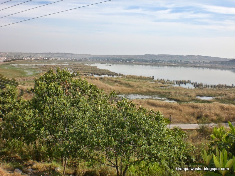 An overview of Kallar Kahar city and Lake from the top of the hill.