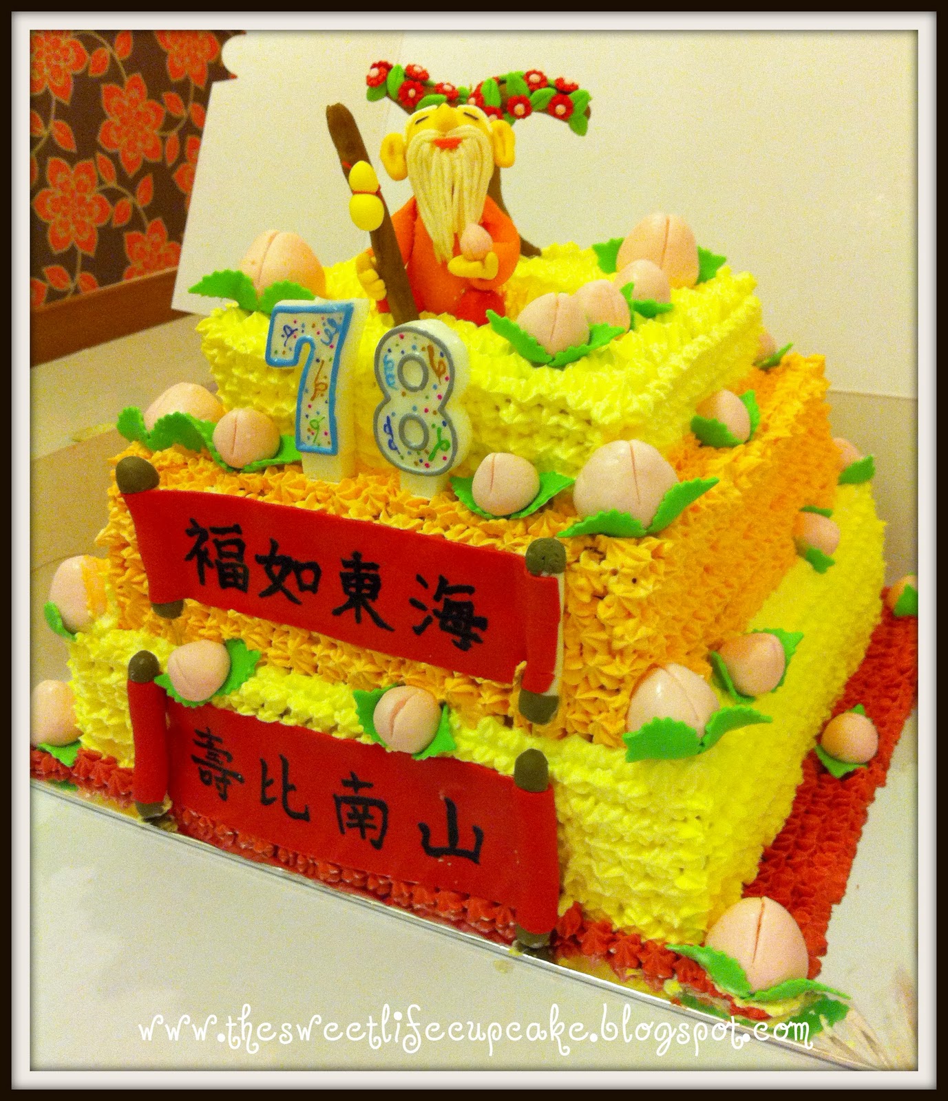 The Sweet Life CupCake.: 3 Tier Longevity Birthday Cake.