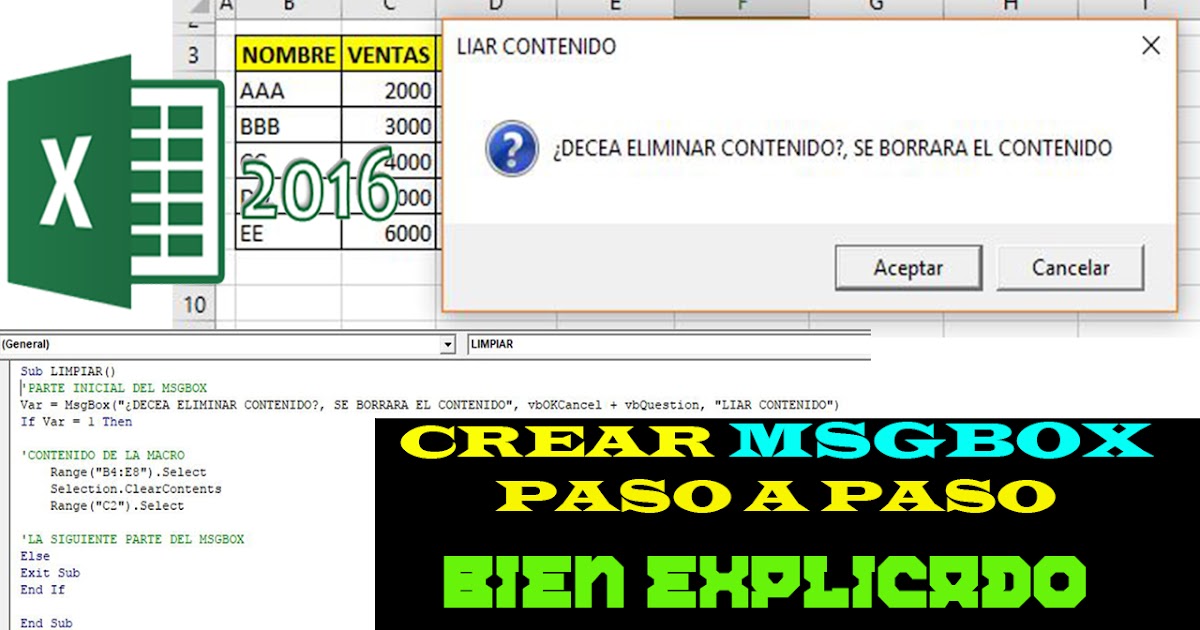 Crear Msgbox En Excel Bien Explicado Super Facil