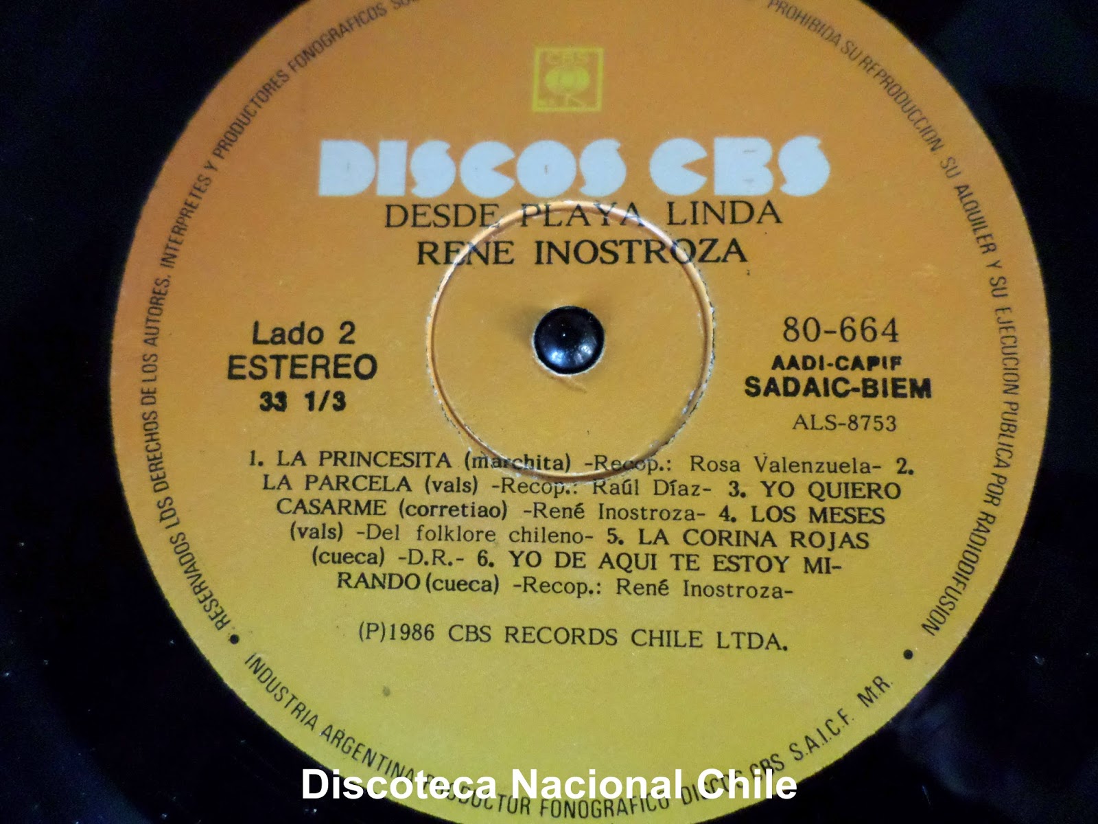 Discoteca Nacional Chile: René Inostroza: Desde Playa Linda. 80-664 ...