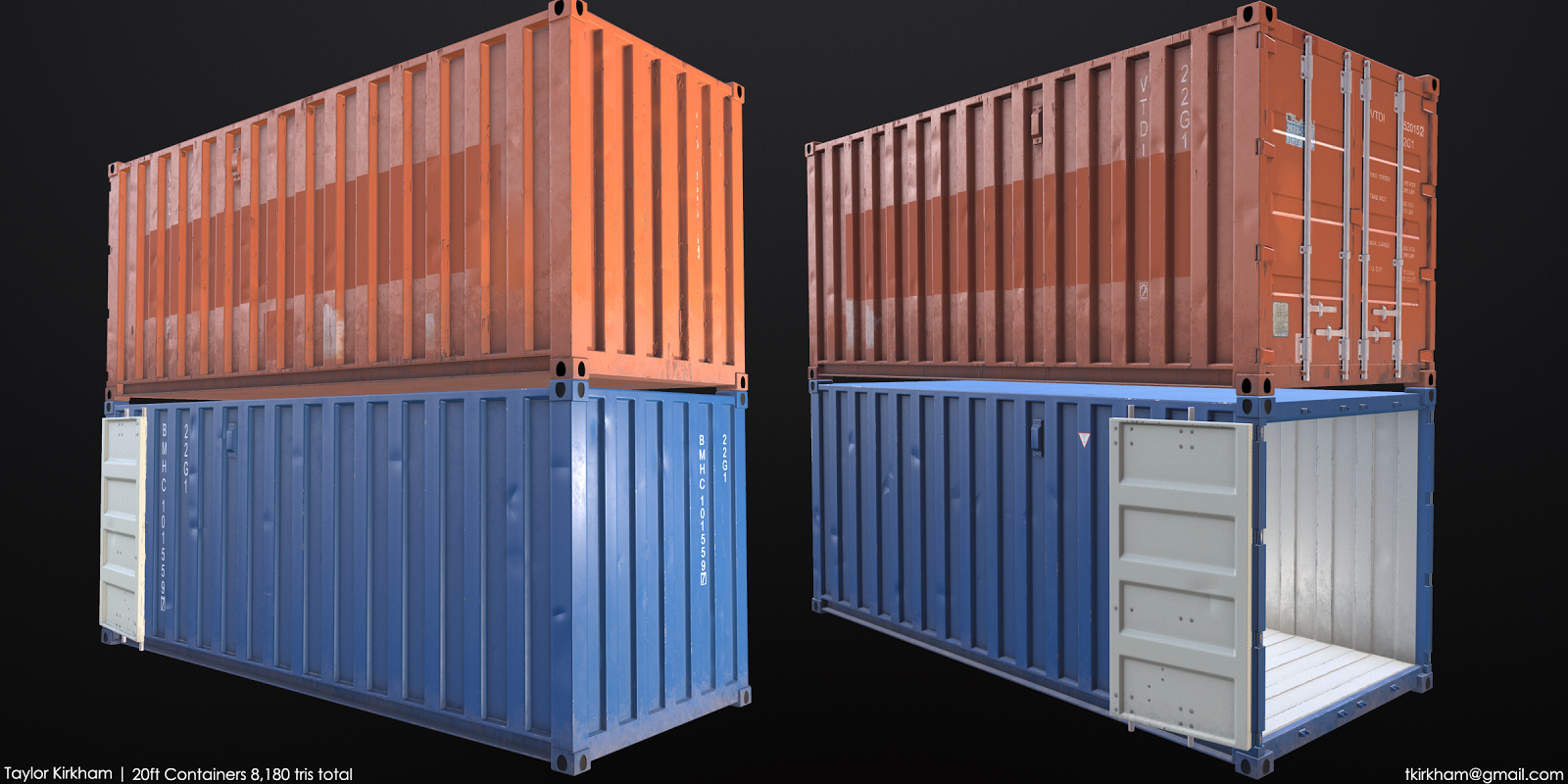 Taylor Kirkham in 3D: 20ft shipping container game prop