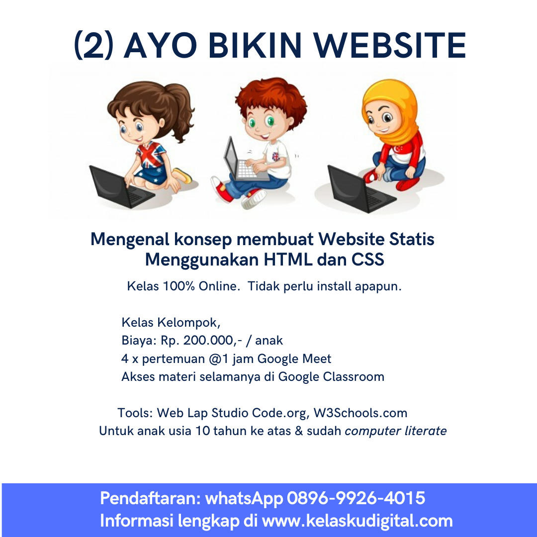 Ayo Bikin Website: Kelas Online Untuk Anak Belajar Membuat Website di ...