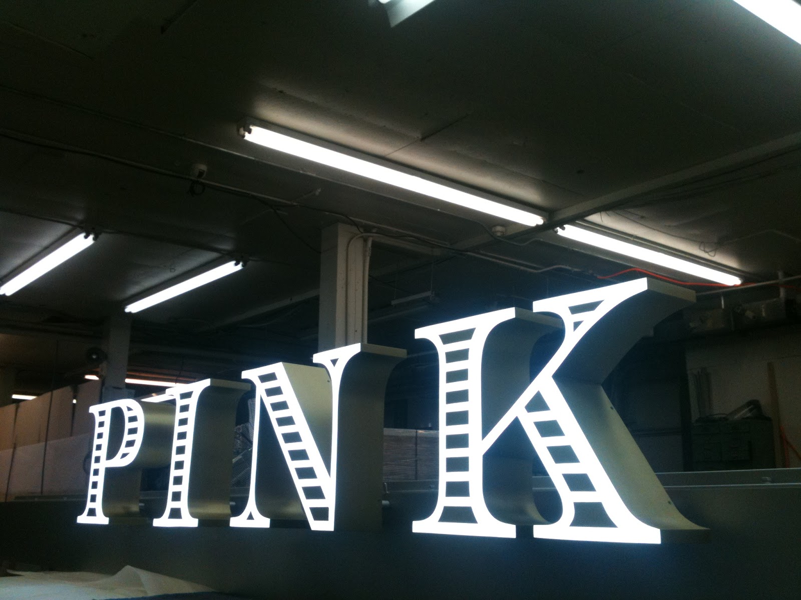 Sign desigN: PINK channel letters design and fabrication