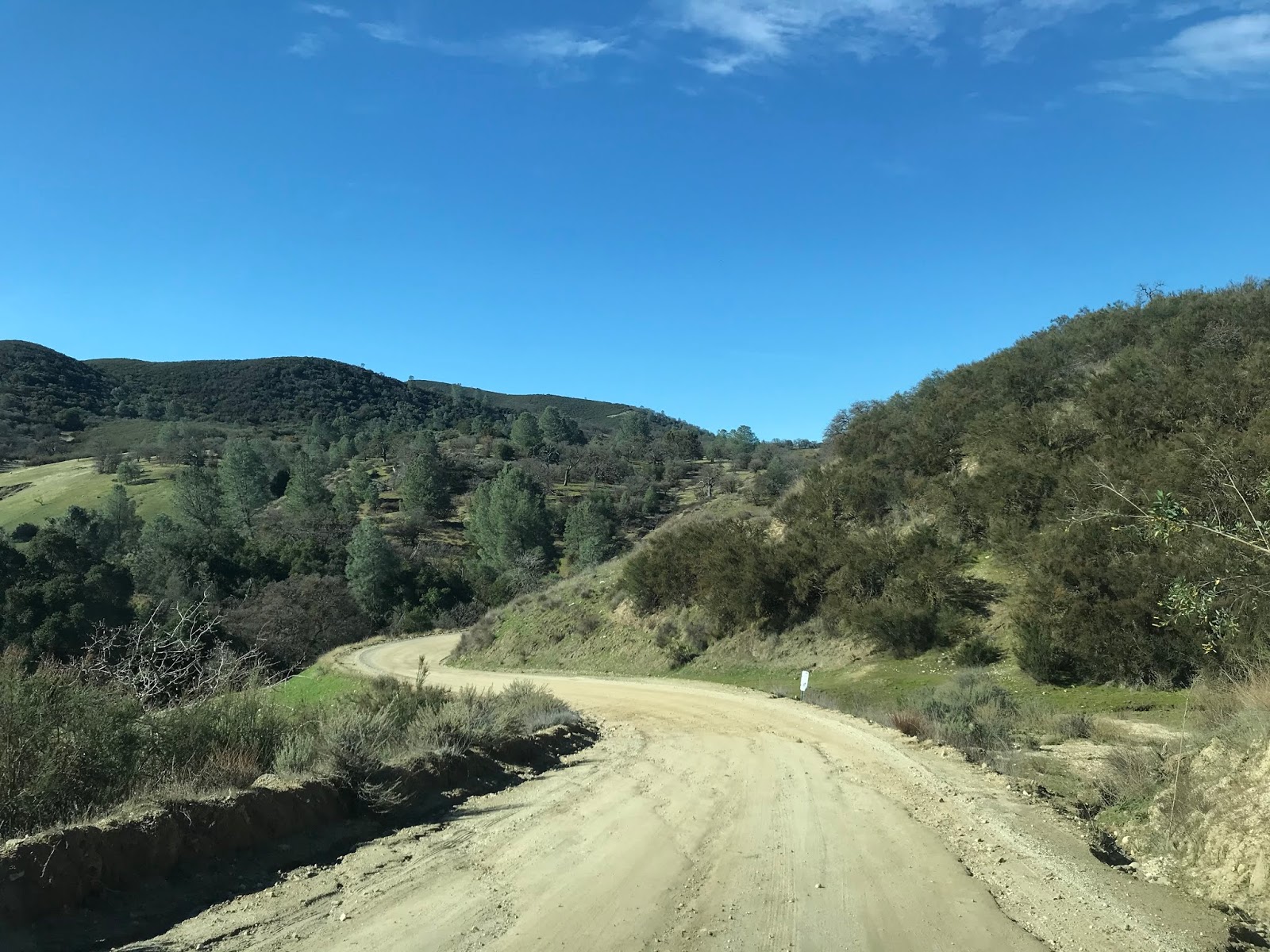 La Gloria Road and Gloria Road; descending the ridge the Gabilan Range ...