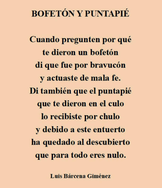 Bofetón y puntapié | Décimas Espinelas y Poemas