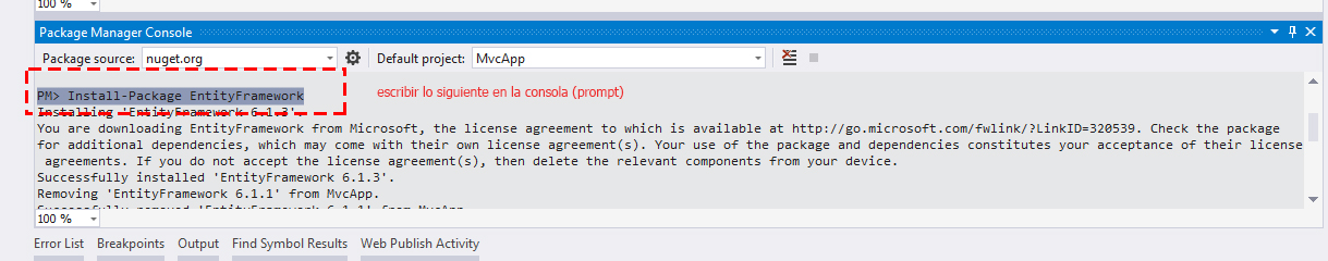 Solucion Error 0152: No Entity Framework