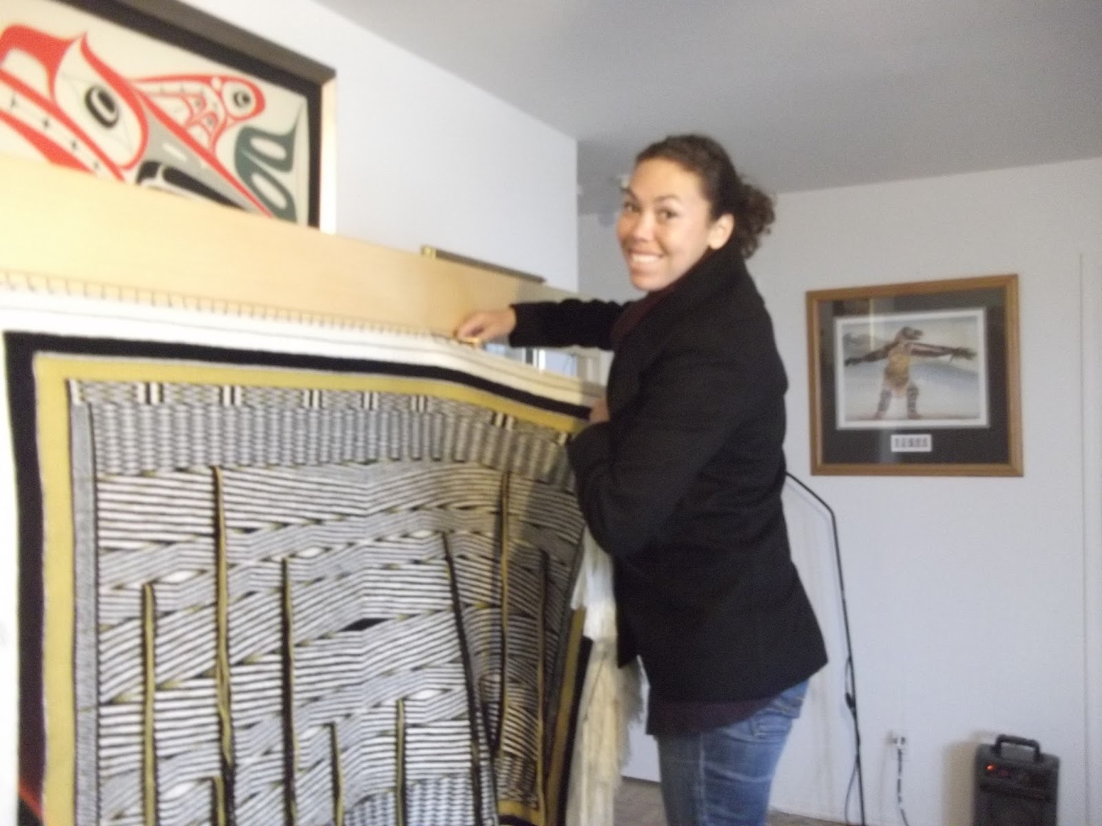 Evelyn Vanderhoop Weaving Artist: Raven's Tail Sky Robe Commissioned by ...