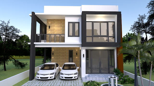 4 Bedrooms Home Plan 8.5x12m - House Plan Map