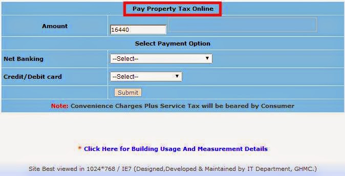 GHMC Property Tax Payment Online