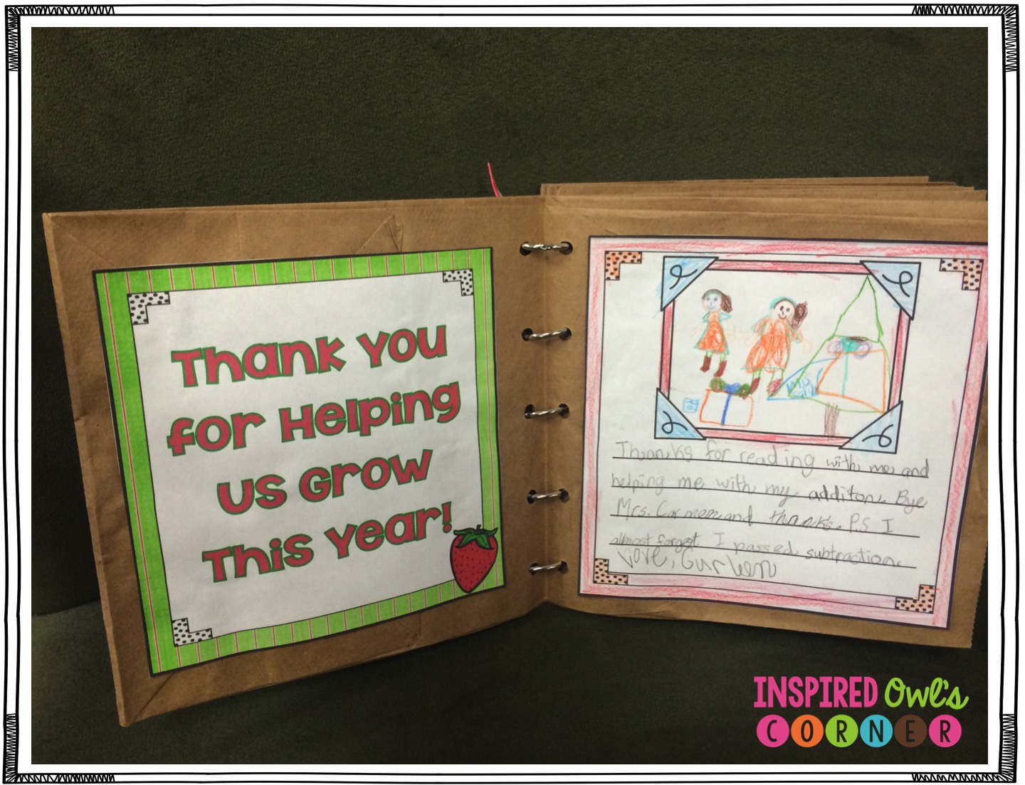Classroom Volunteer Thank You Gift - Inspired Owl's Corner