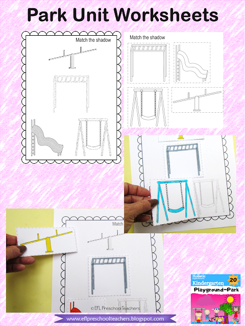 ESL/EFL Preschool Teachers: Playground or Park Unit Worksheets for ...