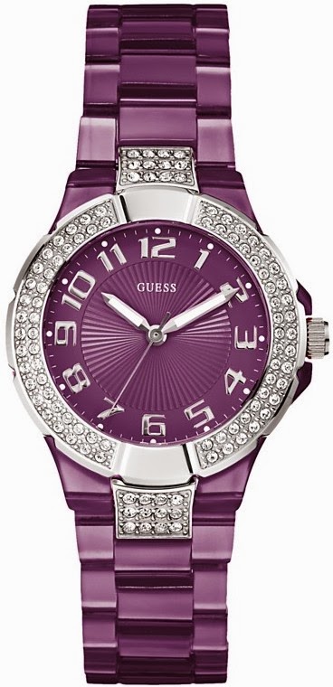 USA Boutique: GUESS Swarovski Crystal Amethyst Purple Bracelet Watch