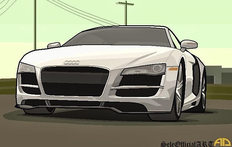 SeleOfficialART: Audi R8 drawings on ms paint