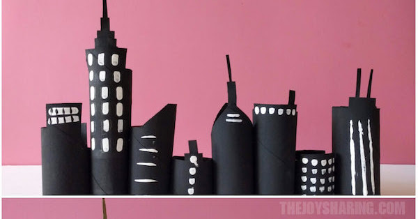 Skyline Cardboard Tube Craft - The Joy of Sharing