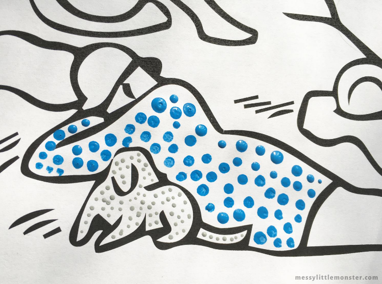 Georges Seurat Pointillism for kids - Messy Little Monster