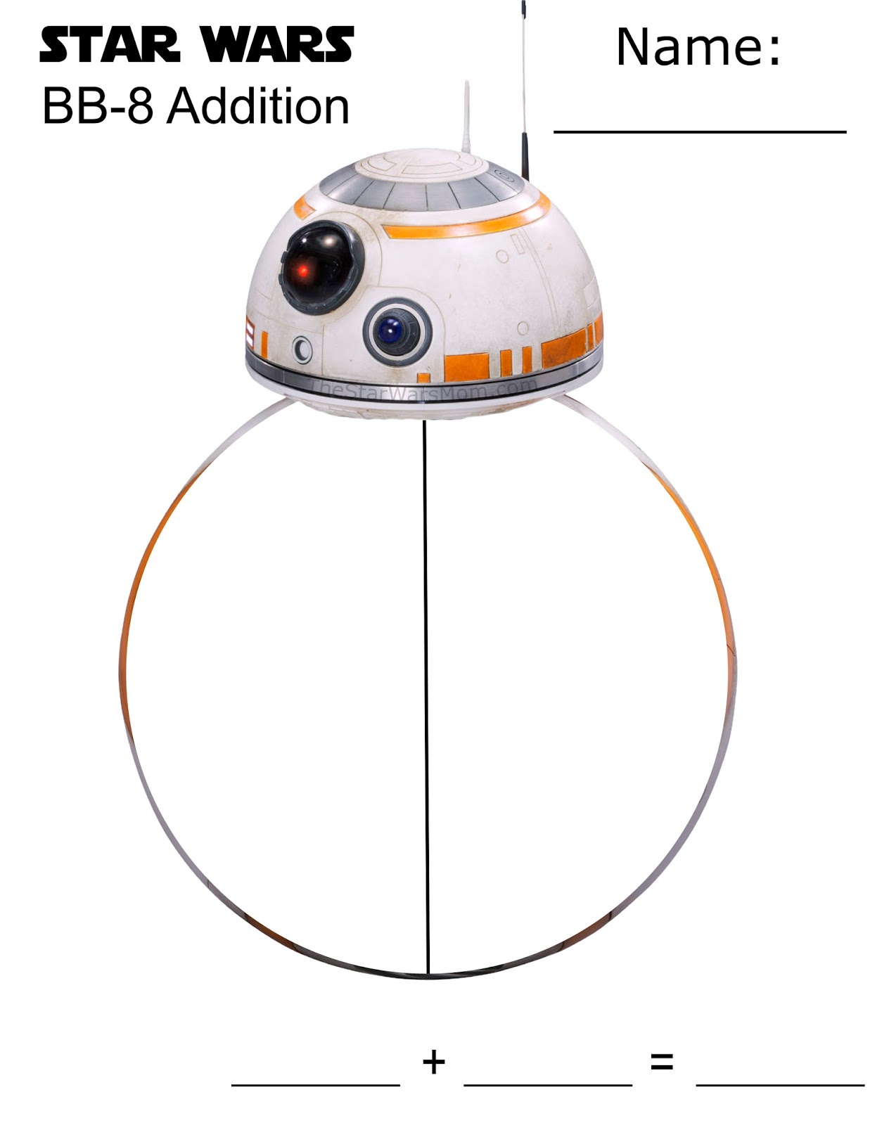 BB-8 Math - Addition Mat - Star Wars Free Printable - The Star Wars Mom ...