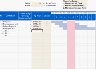 Karsono: MEMBUAT SCHEDULE DI EXCEL