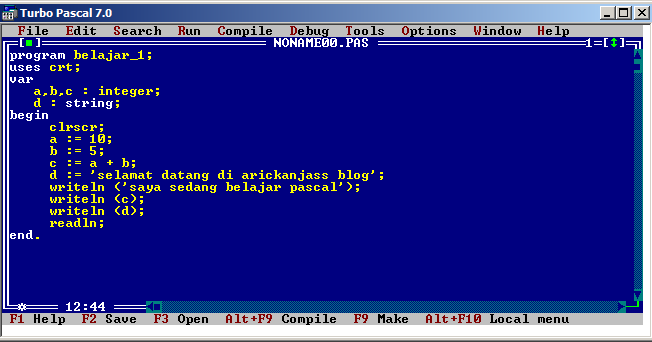 dasar program turbo pascal