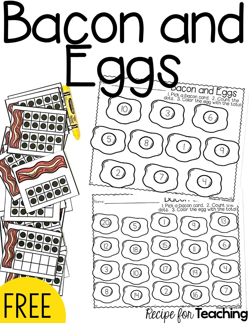 Breakfast Bar (With a Bacon and Eggs Math FREEBIE) - Recipe for Teaching