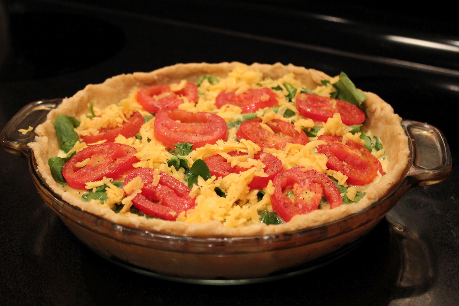 The Cooking Baking Dancing Chemist: Gorgeous Tomato Spinach Quiche