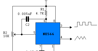 Function Generator Circuit Diagram using NE566 - Circuits Project