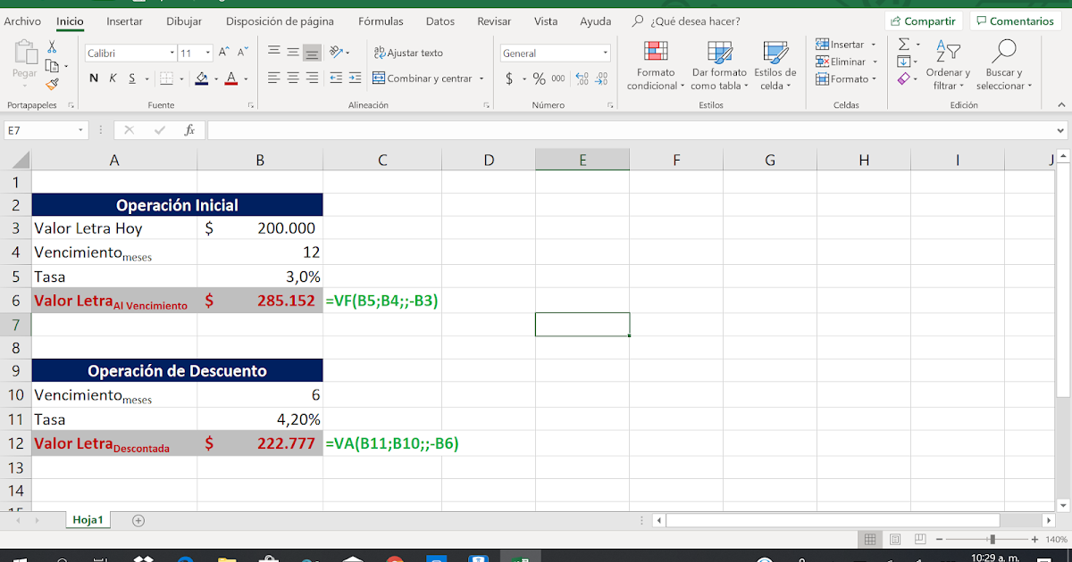 Finanzas, excel, vba, sql y algo más...: Finanzas: Descuento Letra de Cambio, Ejercicio 1.15 ...