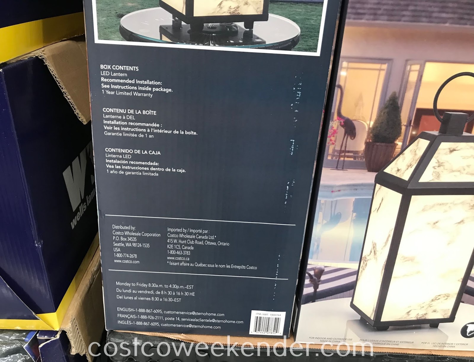 Sterno Home LED Lantern with Marble Finish | Costco Weekender