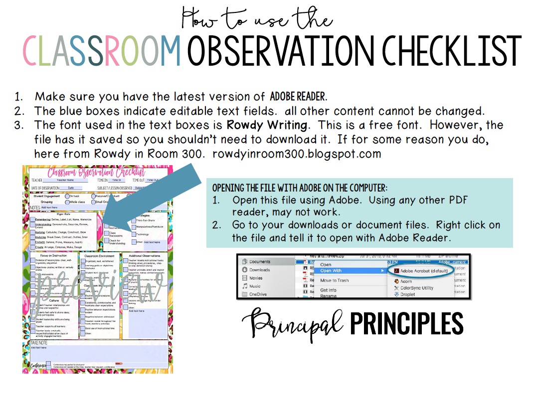 Classroom Observation Checklist - Digital - Stephanie McConnell ...