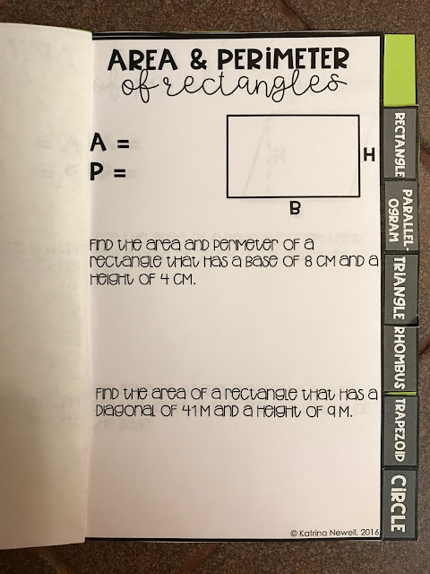Editable Area and Perimeter Foldable | Mrs. Newell's Math