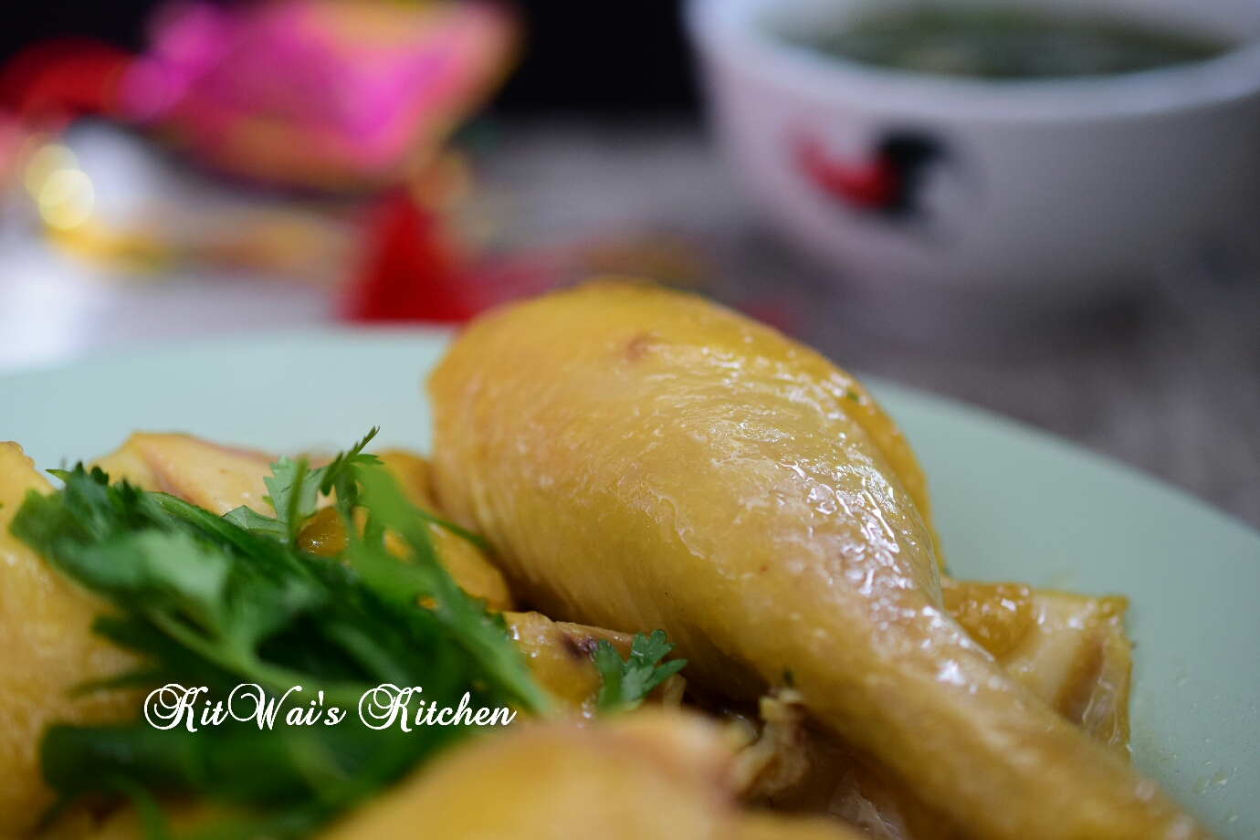 Kit Wai's kitchen : 霸王鸡 ~ Steamed Chicken with Spring Onion and Ginger