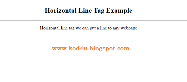 HTML Horizontal Line Tag Example HTML Horizontal Line Tag Example