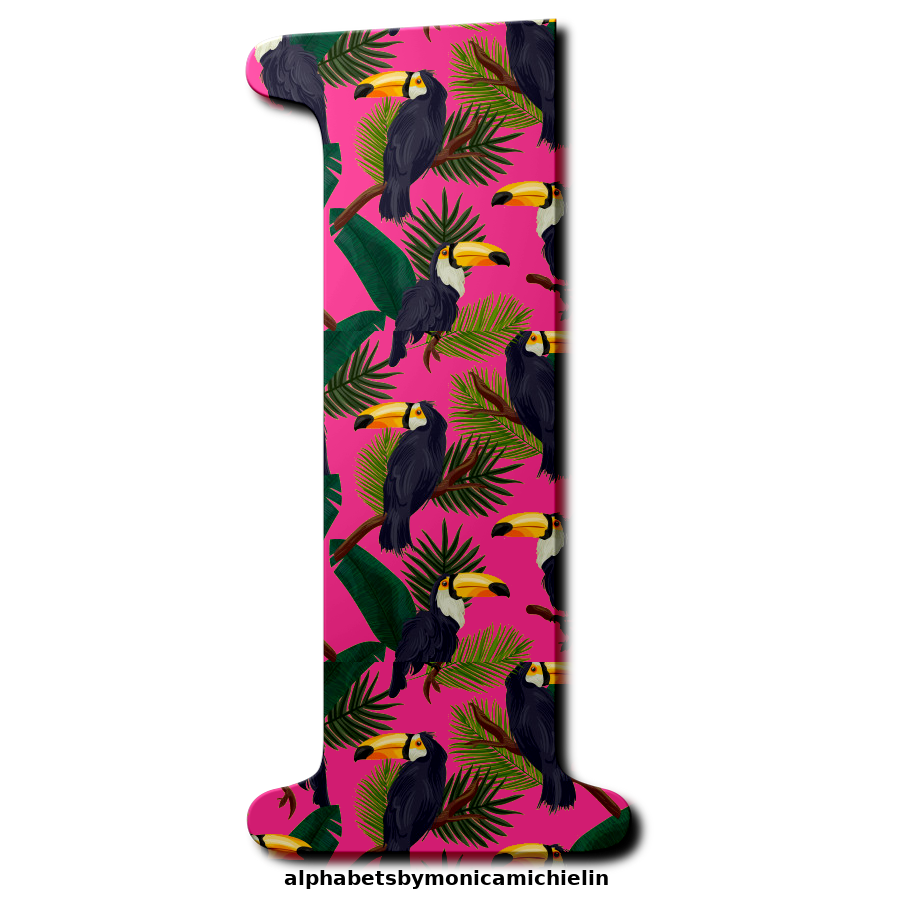 M. Michielin Alphabets: TOUCAN ALPHABET PINK BACKGROUND, NUMBERS, ICONS ...