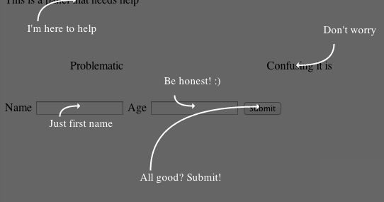 Auto generate help overlay for web and phone apps using SVG