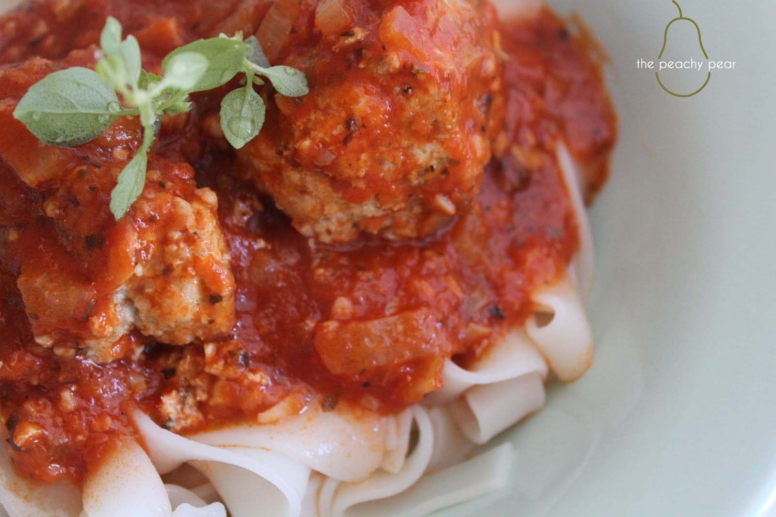 the peachy pear: Homemade Turkey Meat Balls in Marinara Sauce