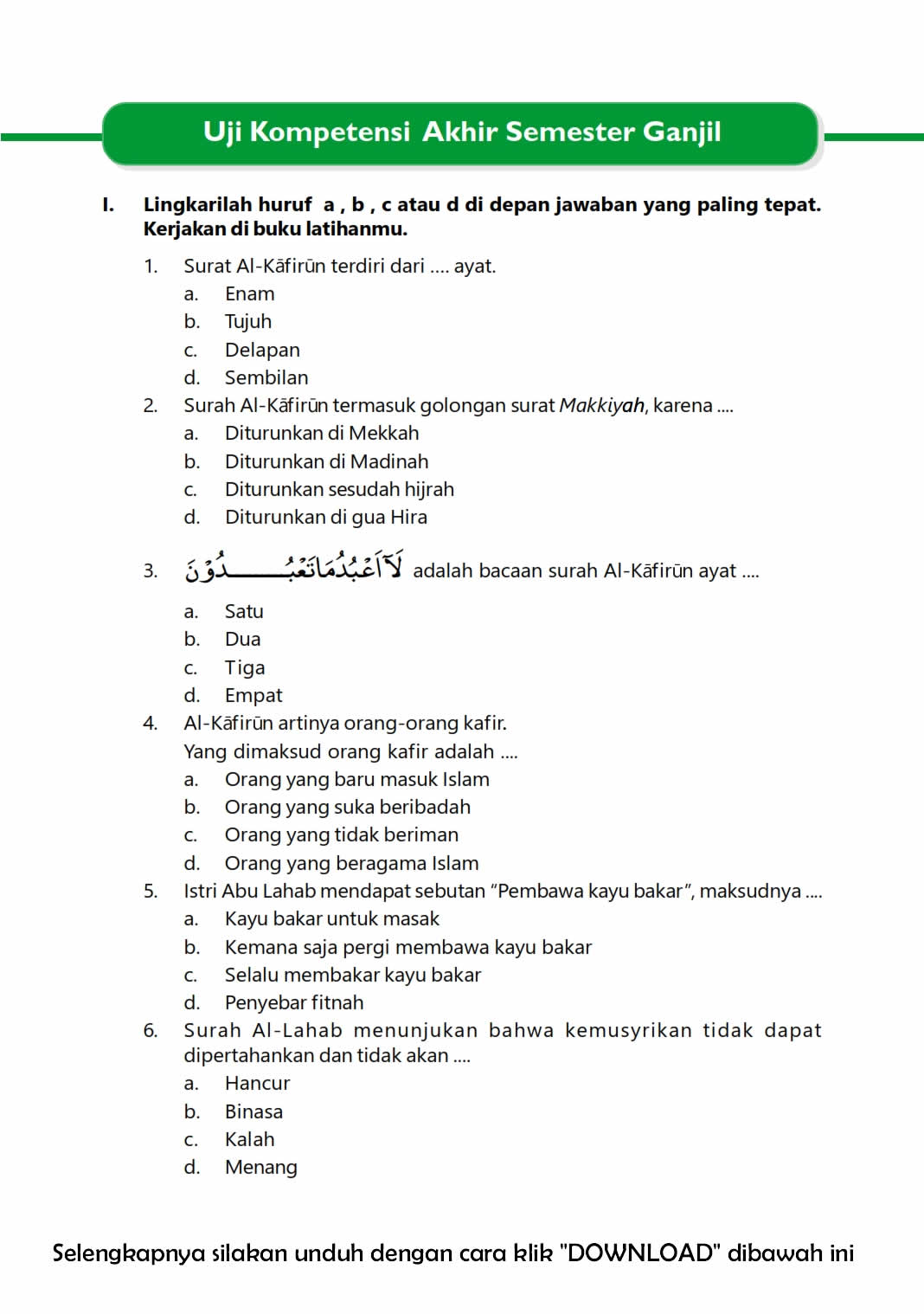 Contoh Soal Tkb Matematika - Bakti Soal