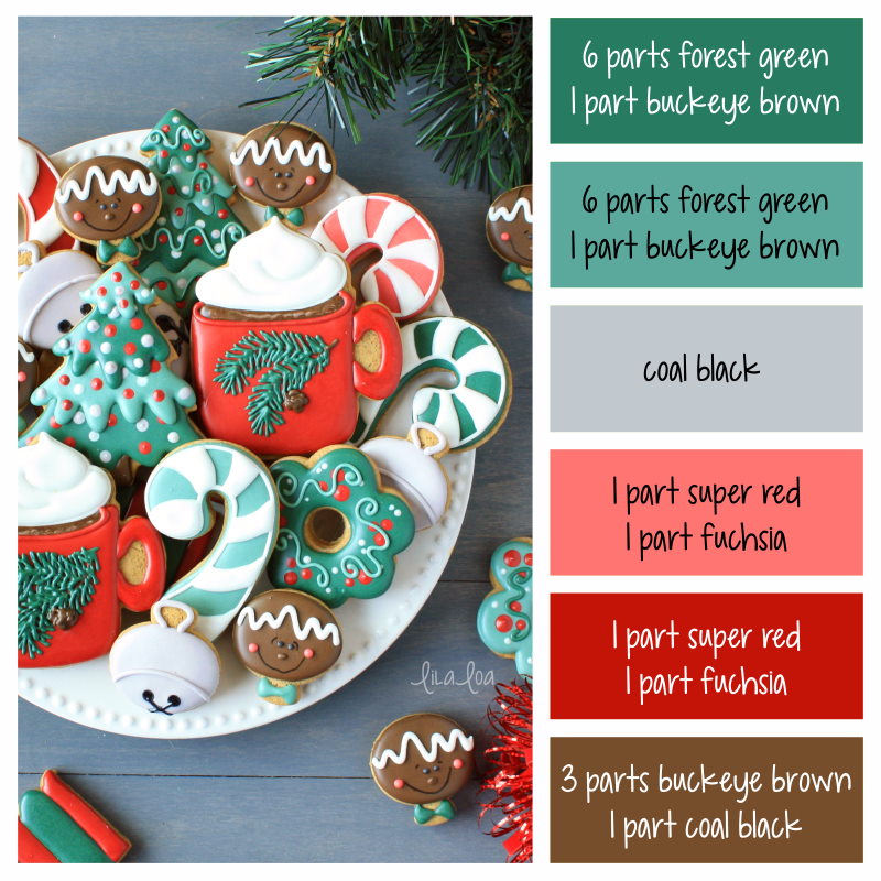 Pine Christmas Color Palette and Icing Formulas