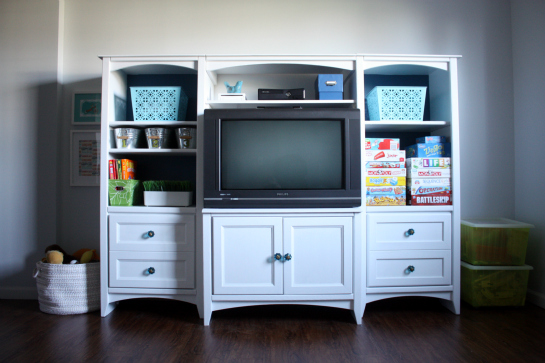 IHeart Organizing: Our Painted Entertainment Center Reveal and How To!