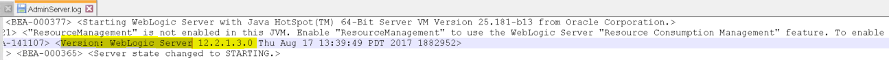 Epm 112 5 Ways To Find Oracle Weblogic Server Version In Epm 112 Epm Zones