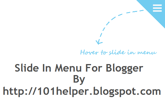 EASY WAY TO MAKE SEO BLOG: Slide In Menu For Blogger