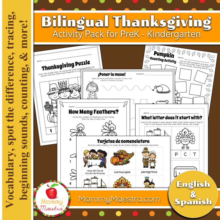 Mommy Maestra: Bilingual Thanksgiving Printables