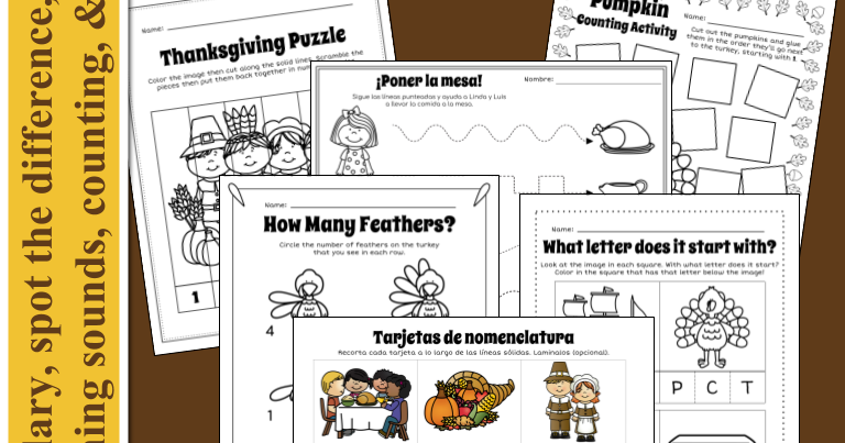 Mommy Maestra: Bilingual Thanksgiving Printables